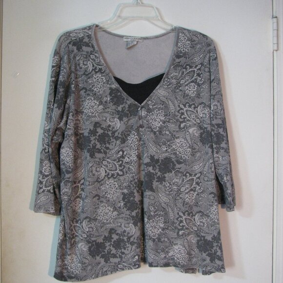 Rebecca Malone | Tops | Rebecca Malone Woman Blouse Plus Size 2x Gray ...